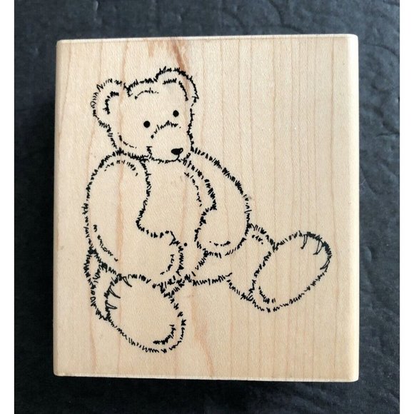 JRL Design | Office | Jrl Design Rubber Craft Stamp Sitting Teddy Bear ...